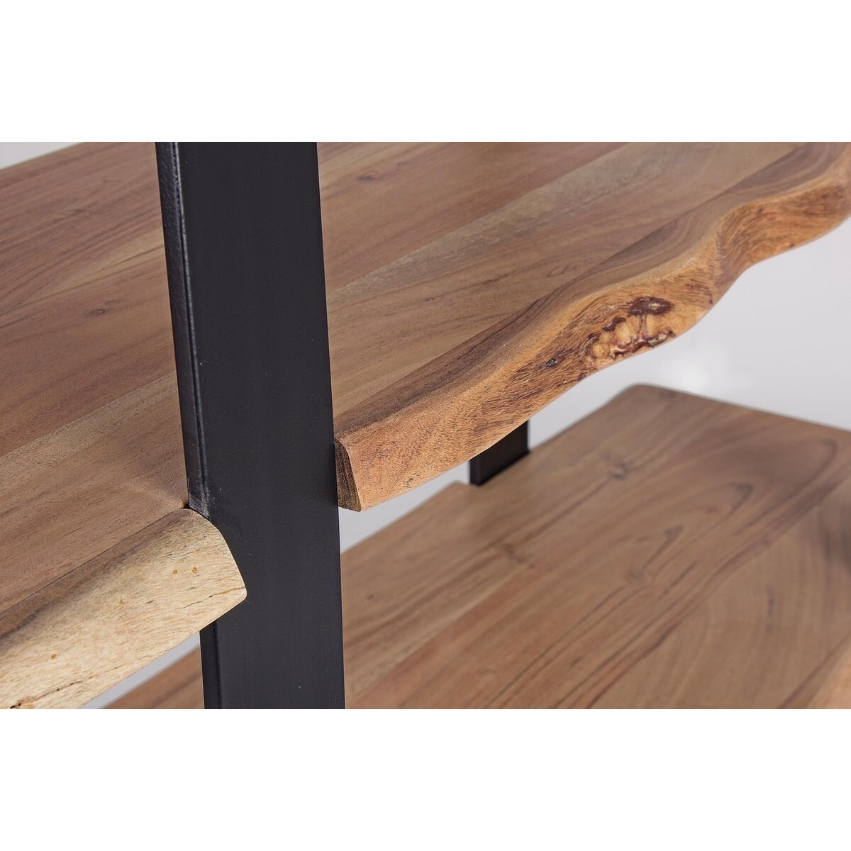 Raft fier negru cu 5 polite lemn natur Artur 110 cm x 40 cm x 180 h ...