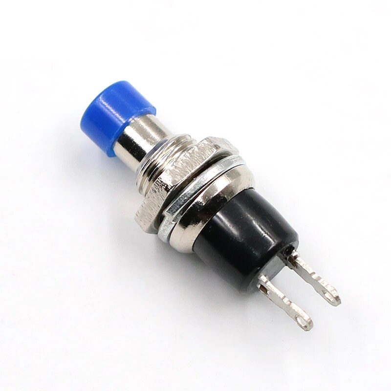 Buton cu push fara retinere, 7mm, 2 pini, Albastru - eMAG.ro