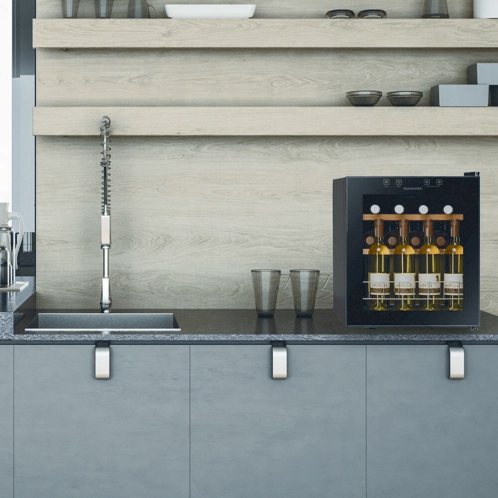 Dunavox DXFH-16.46 Home szabadonálló borhűtő fekete 16 palackos - eMAG.hu