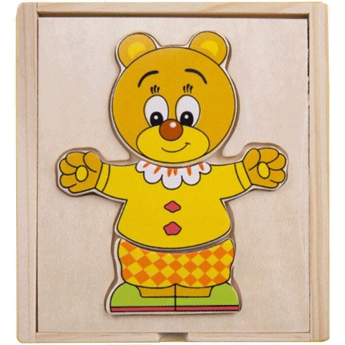 Puzzle, Imbracat ursuleti, Lemn, Multicolor - eMAG.ro