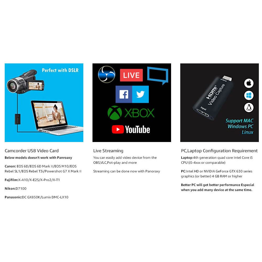 HDMI BOMSTOM USB 2.0 HD Video Capture Card PS4 /OBS Game Live Recorder ...