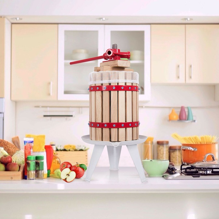 Presa teasc pentru stors struguri 6 litri din lemn de stejar - eMAG.ro