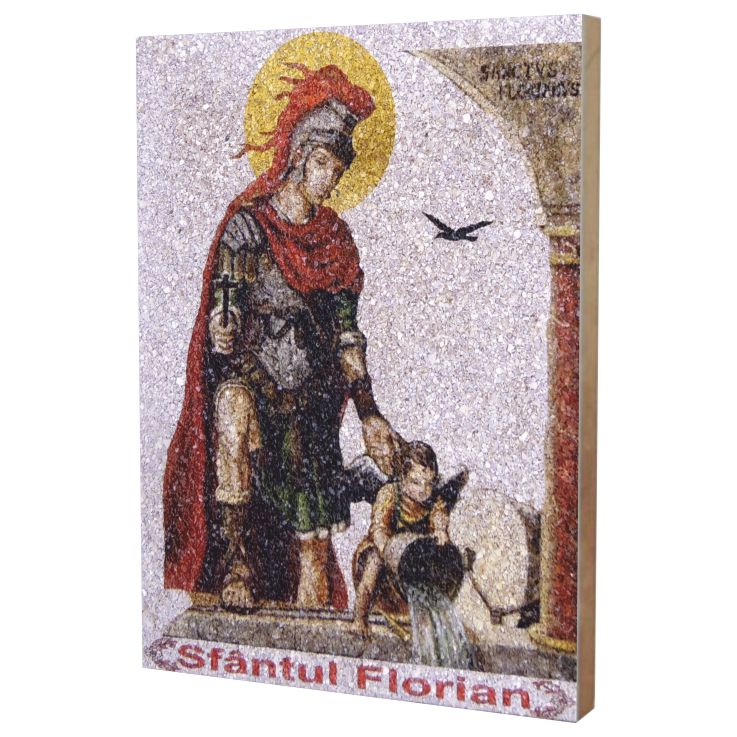 Icoana pe Coaja de OU, "Sfantul Florian-Patronul Pompierilor "-2, Ecoart Movement, suport de ...