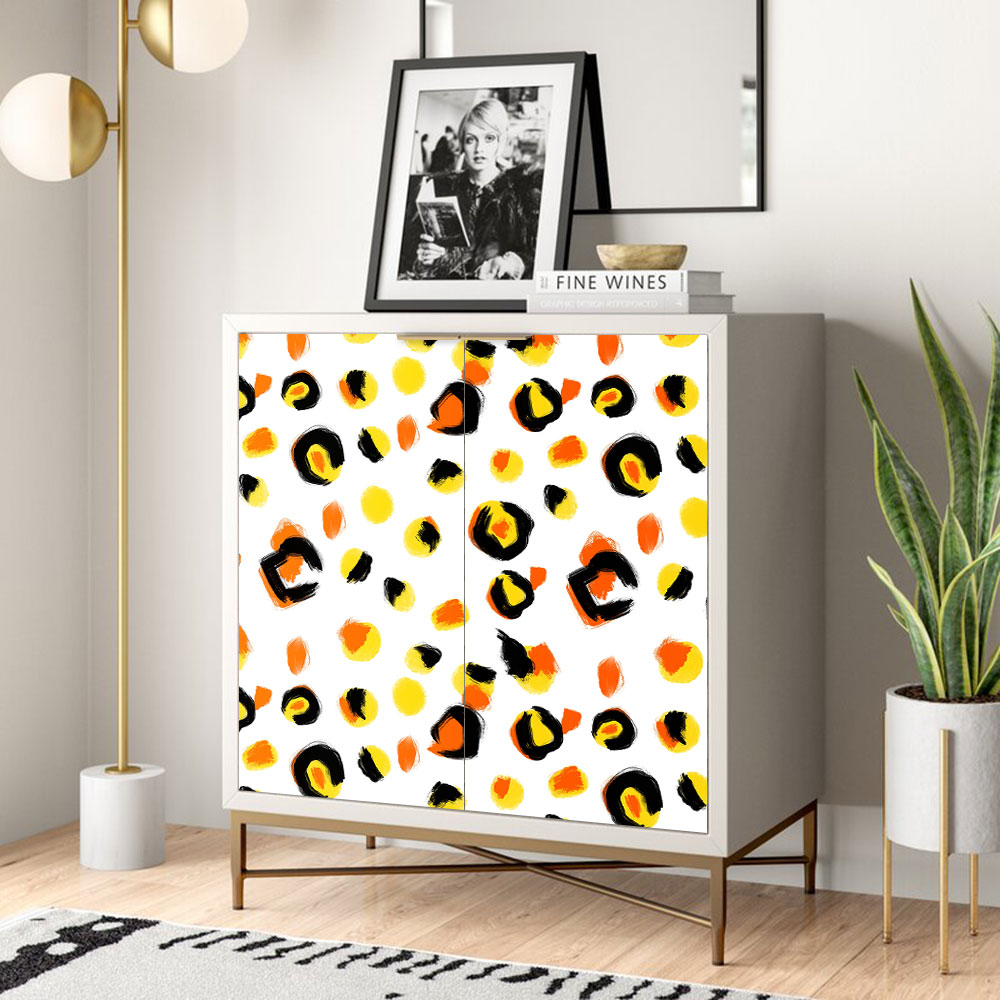 Autocolant Art Star pentru mobilier, Pete de leopard in culori calde ...