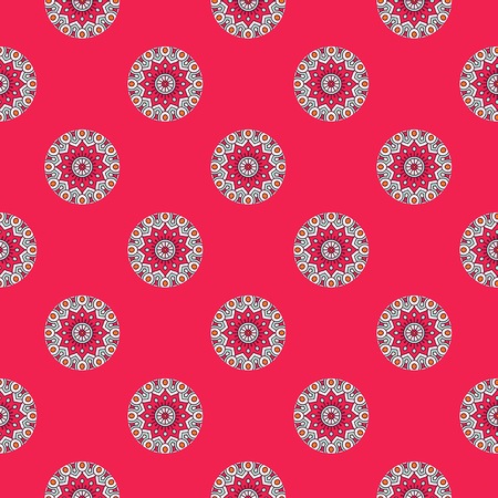 Autocolant Art Star pentru mobilier, Cercuri tribale pe fundal rosu ...