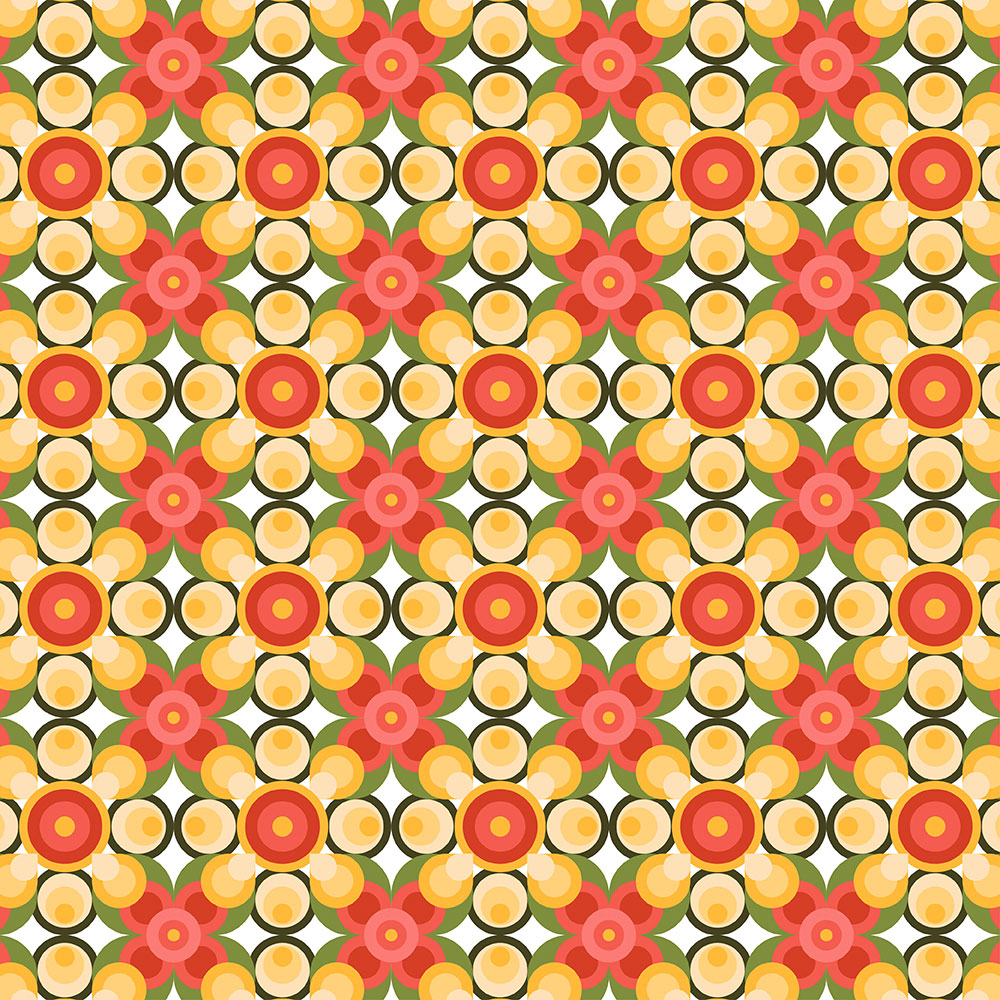 Autocolant Art Star pentru mobilier, Flori compuse din cercuri, Pattern ...