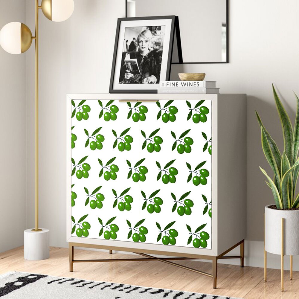 Autocolant Art Star pentru mobilier, Masline verzi, Pattern, autoadeziv ...