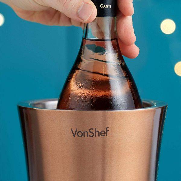 Frapiera pentru vin VonShef 1000118, Material Inox, Culoare Cupru ...