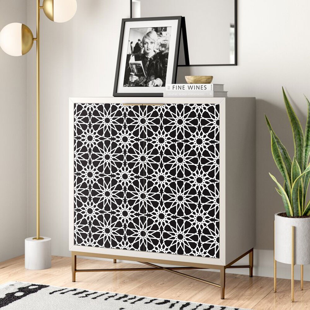Autocolant Art Star pentru mobilier, Cercuri instelate, Pattern ...