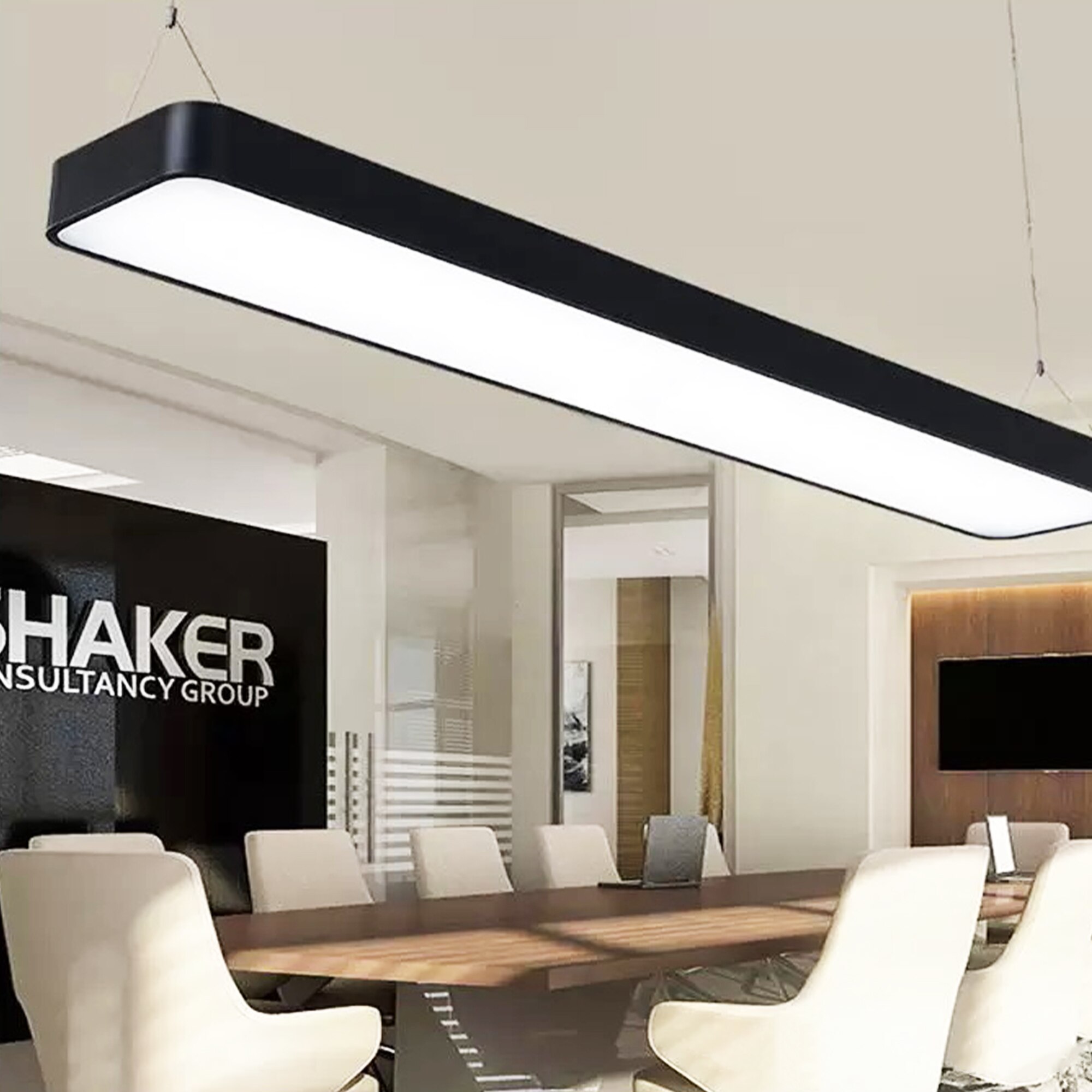 Panou Led Birou, 48W, 4320LM, 4000K, 1200X200X55, Negru, Fucida - eMAG.ro