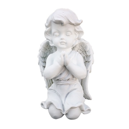 Figurina ingeras la rugaciune din rasina, alb, 9x11 cm - eMAG.ro