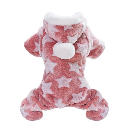 Salopeta pentru catei roz cu stelute, L(28 cm lungime) - eMAG.ro