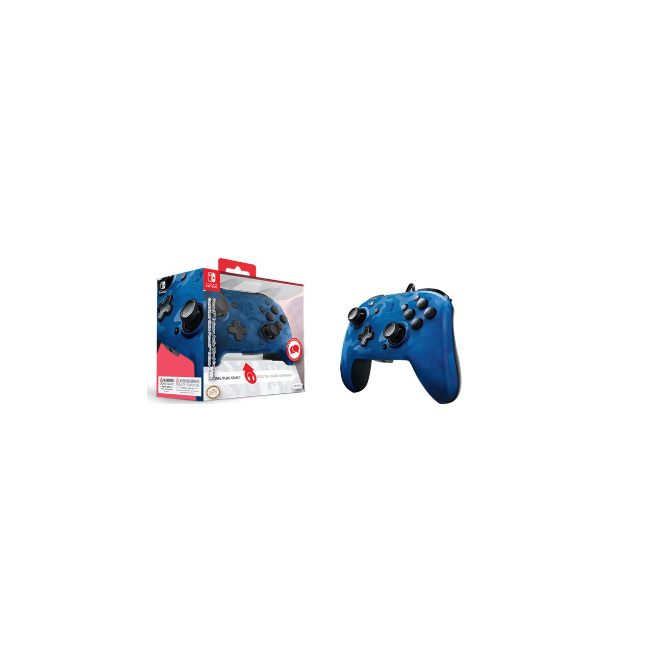 Kontroller pdp Face Off Deluxe + Audio Camo Blue Nintendo Switch - eMAG.hu