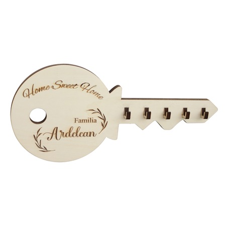 Suport chei perete din lemn personalizat 41 cm x 19 cm - eMAG.ro