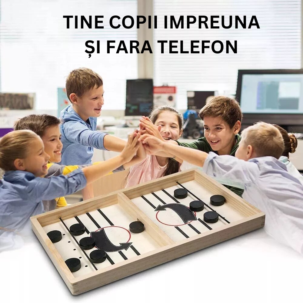 Joc Interactiv Foosball Winner, din lemn natural, 35x22 cm, Pucket Game ...