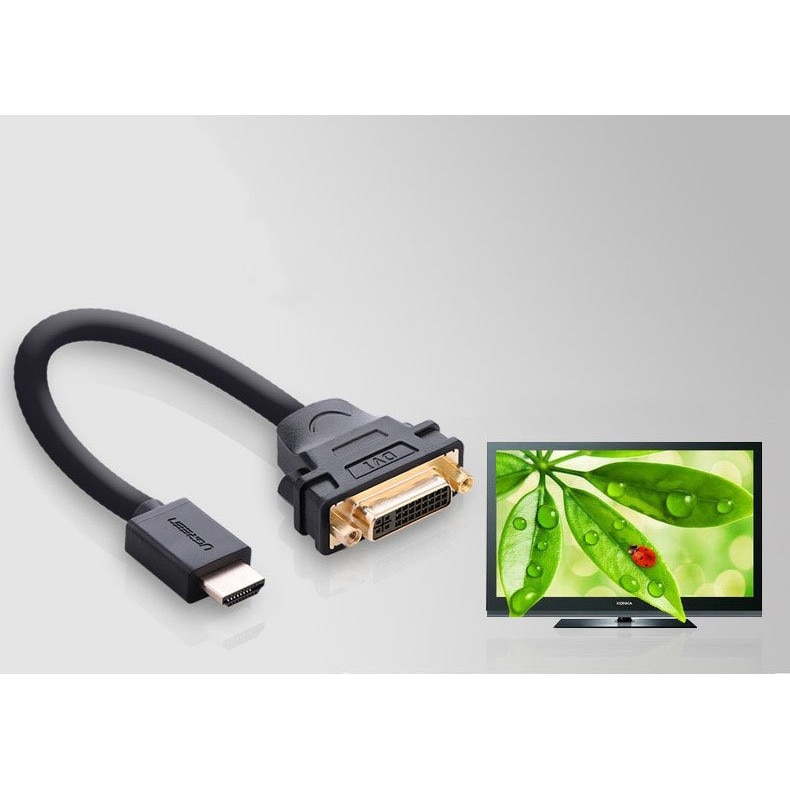 Adaptor bidirectional Ugreen, DVI (24+5) mama la HDMI tata, 22 cm, Negru - eMAG.ro