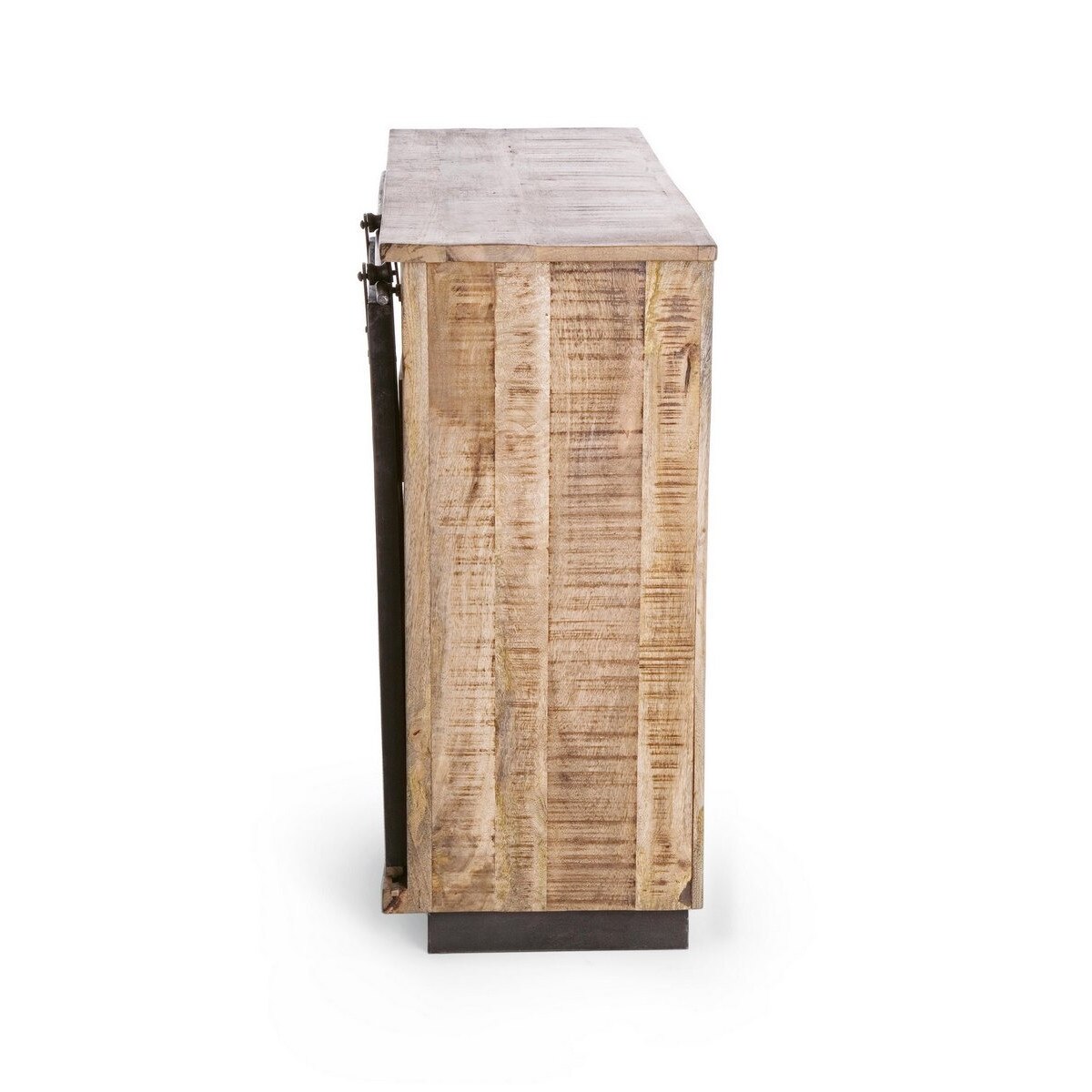 Comoda cu 4 sertare si 1 usa mobila din lemn mango maro gri Tudor 90 cm ...