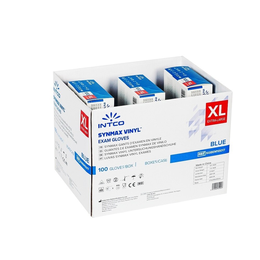 Комплект от 3 кутии винилови ръкавици INTCO за еднократна употреба ...