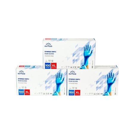 Комплект от 3 кутии винилови ръкавици INTCO за еднократна употреба ...