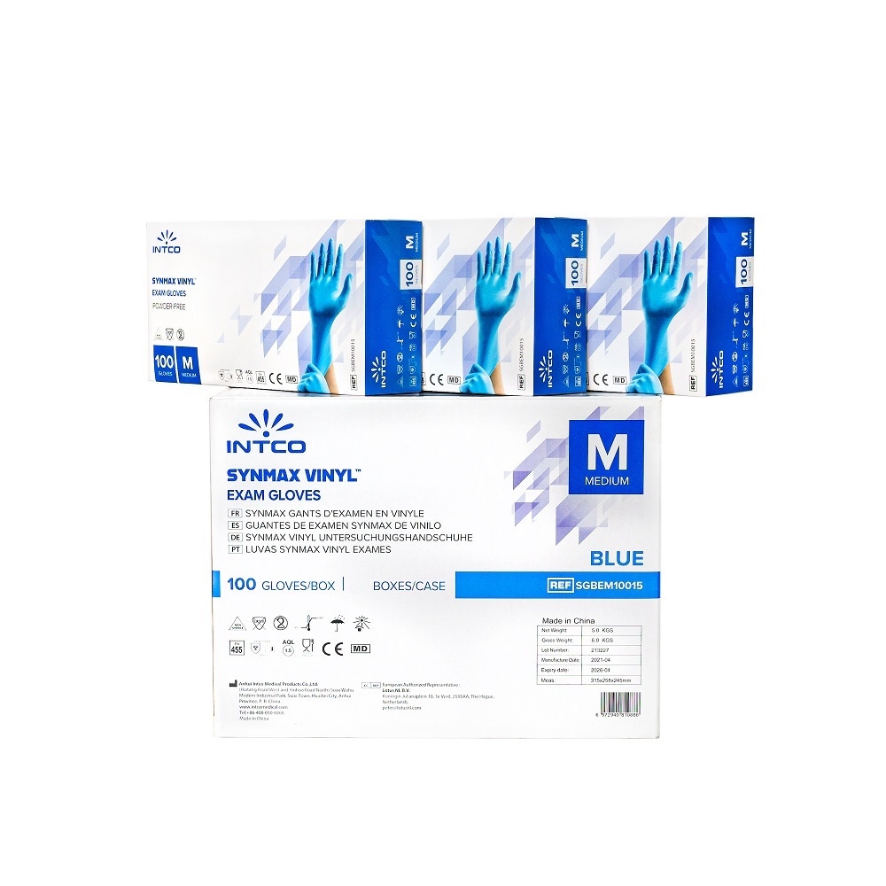 Комплект от 3 кутии Винилови ръкавици за еднократна употреба INTCO ...