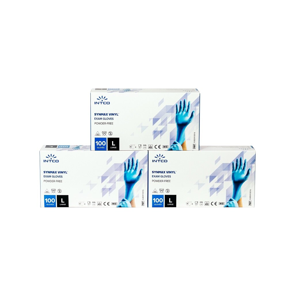 Комплект от 3 кутии Винилови ръкавици за еднократна употреба INTCO ...