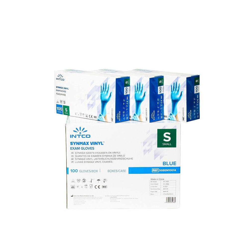 Комплект от 3 кутии винилови ръкавици INTCO за еднократна употреба ...