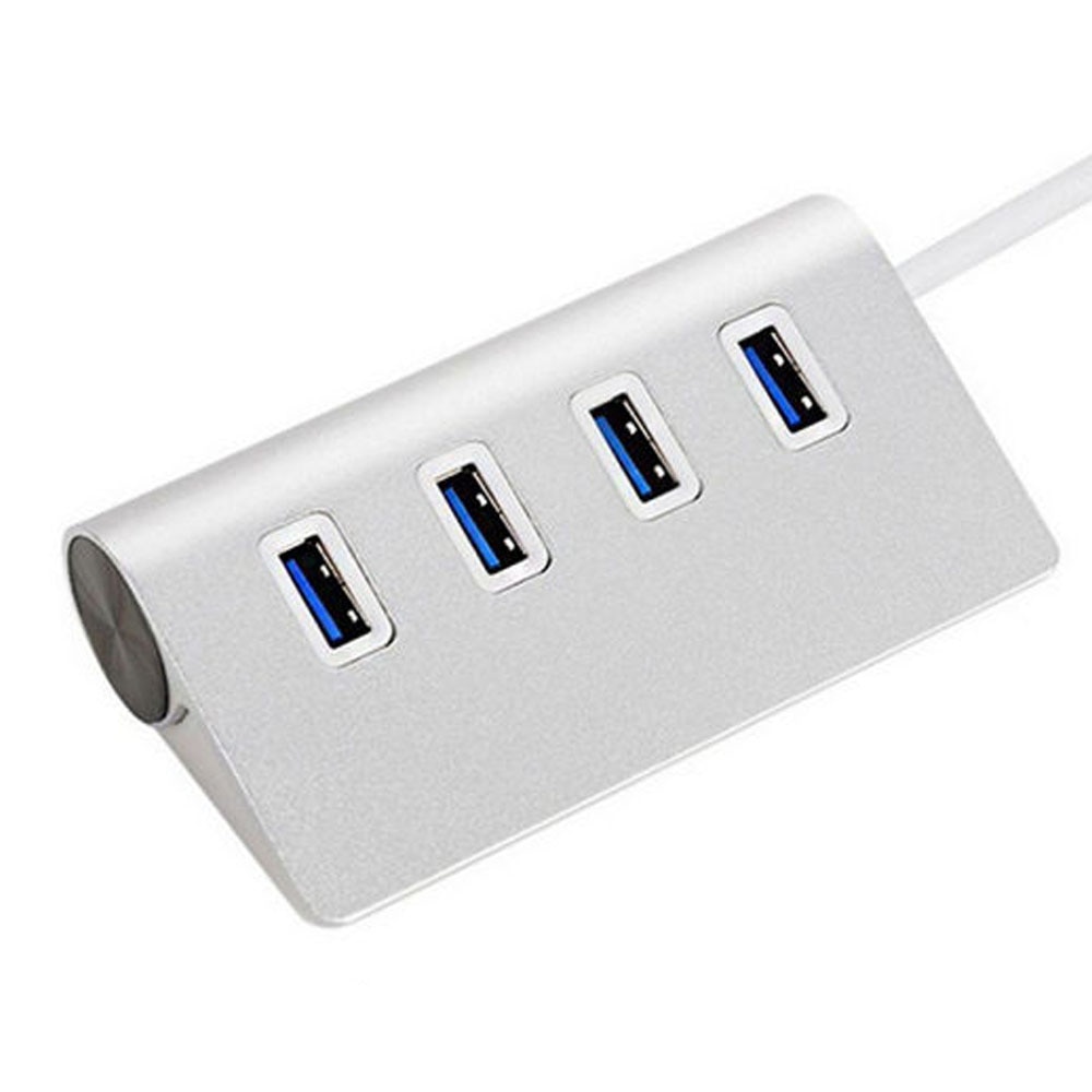 Extensie SILKASE USB 3.0 in 4 porturi USB 3.0, 5 Gbps, metalic argintiu ...