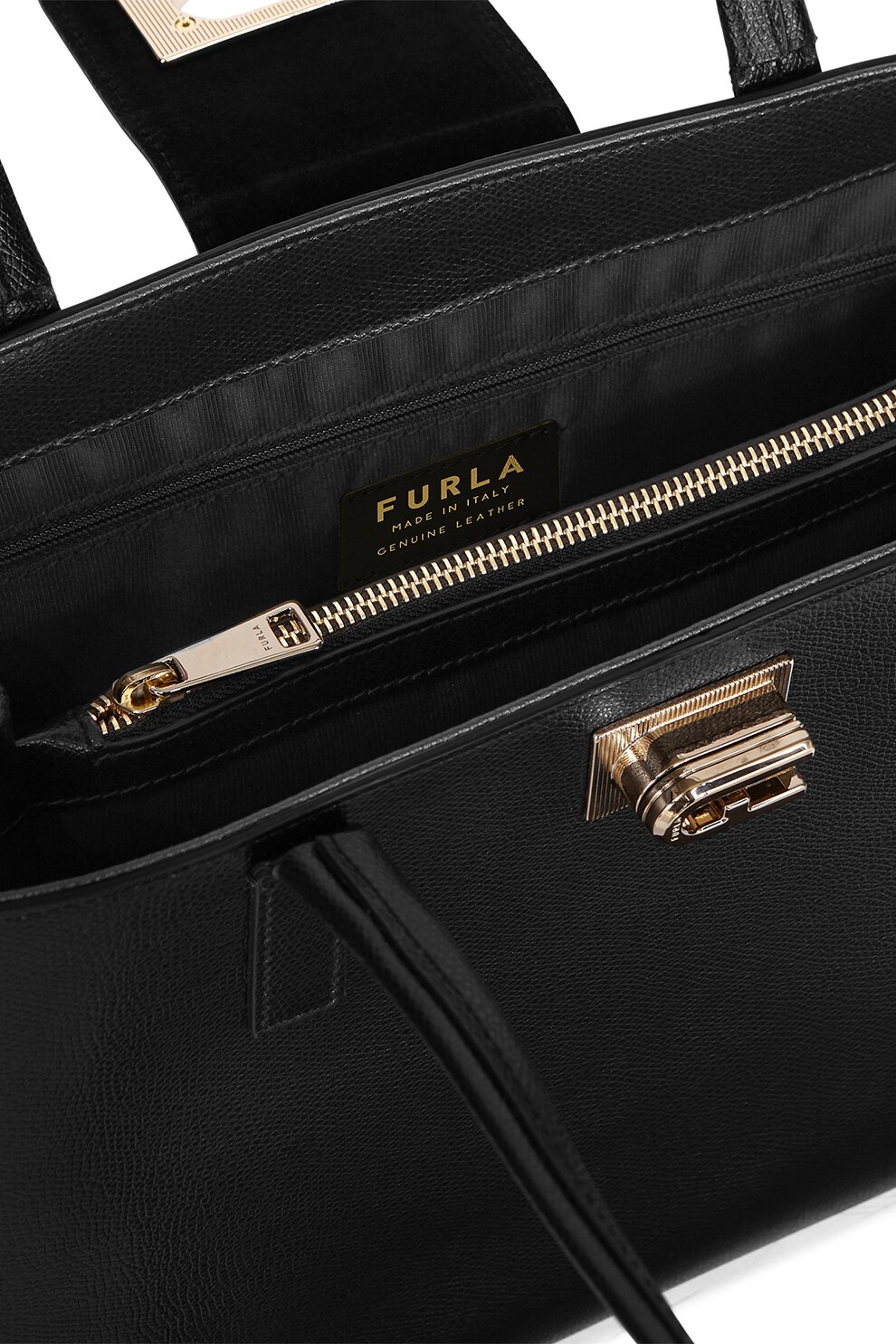Furla, Geanta tote din piele cu aspect texturat 1927, Negru - eMAG.ro