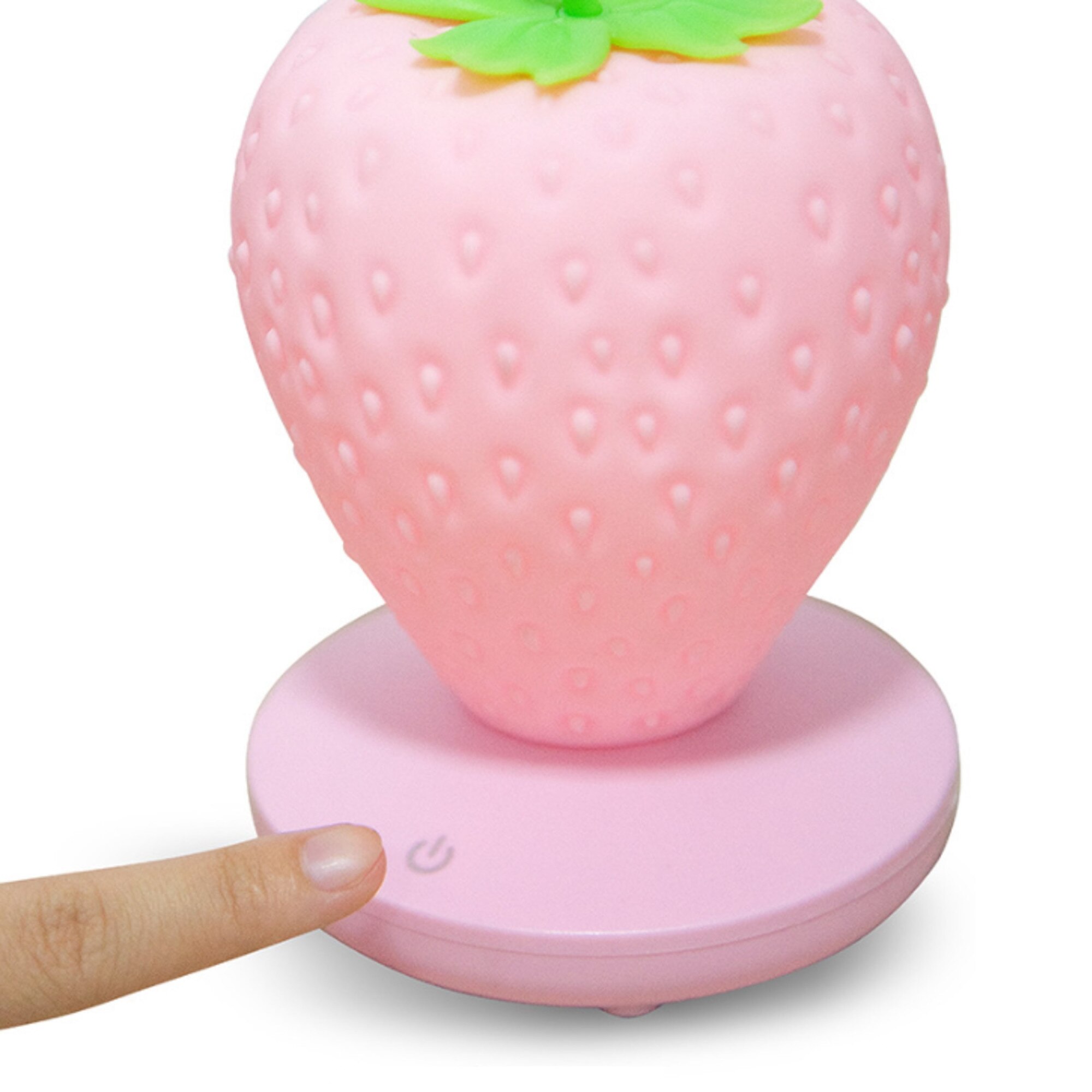 Veioza in forma de capsuna, 5V, Incarcare USB, LED, Roz - eMAG.ro