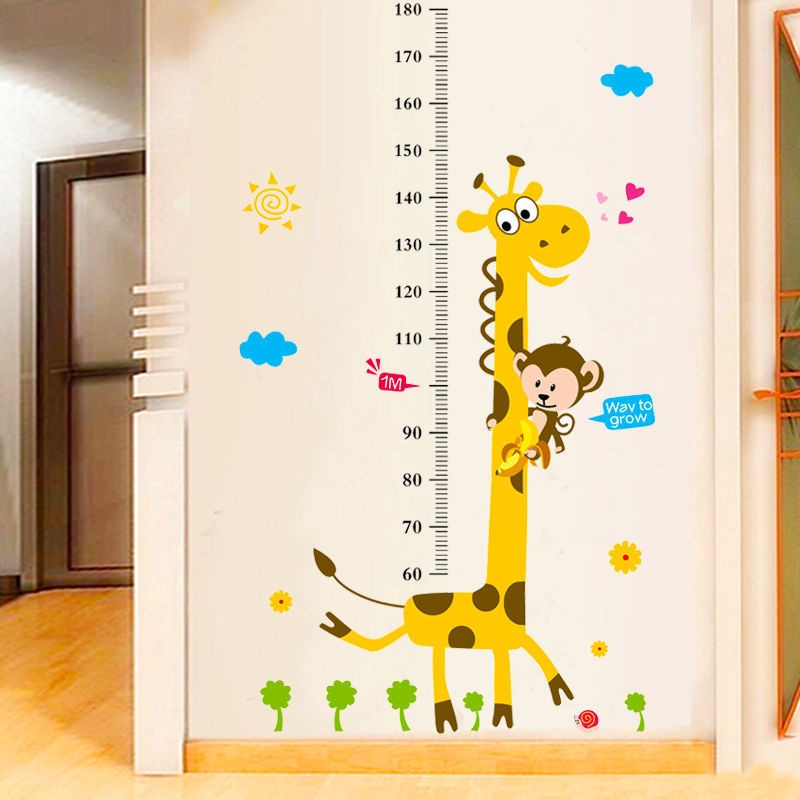 Sticker autocolant metru masurare inaltime copii, Girafa, diagrama ...