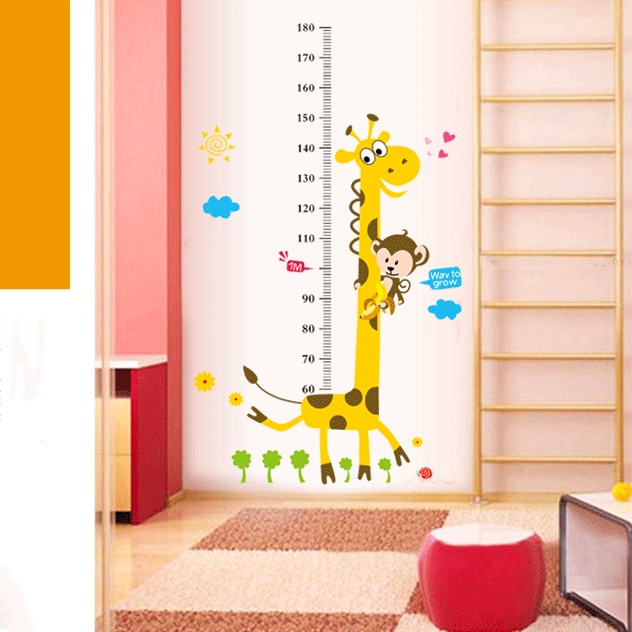 Sticker autocolant metru masurare inaltime copii, Girafa, diagrama ...