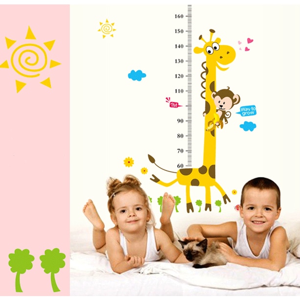 Sticker autocolant metru masurare inaltime copii, Girafa, diagrama ...