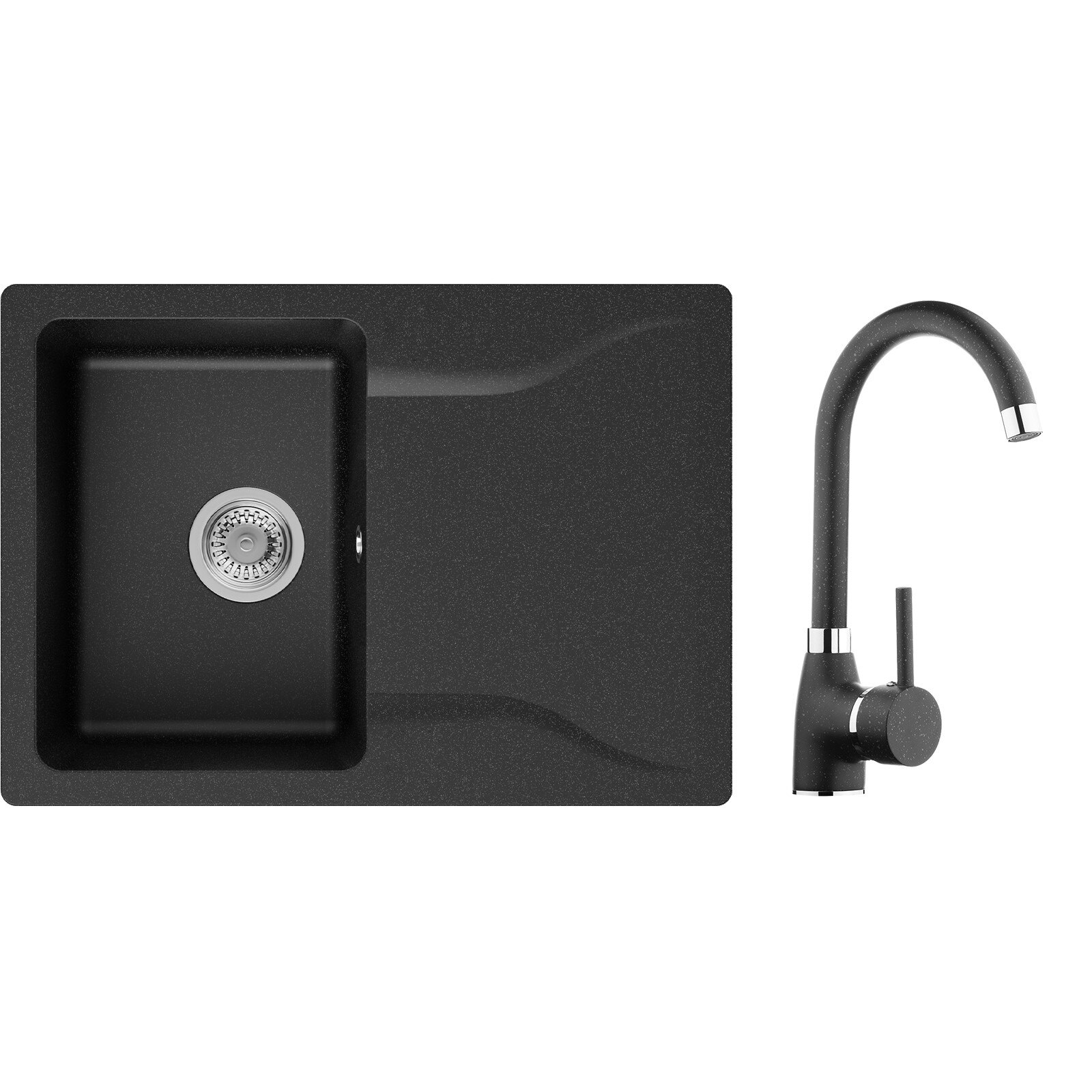 Set Mosogató, Konyhai Gránit Mosogatótálca 70x50 cm, egy Klasszikus ...