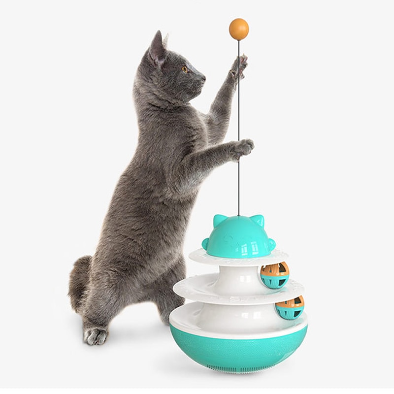 Jucarie interactiva pisici, cu sistem de dispersare a hranei, pentru ...