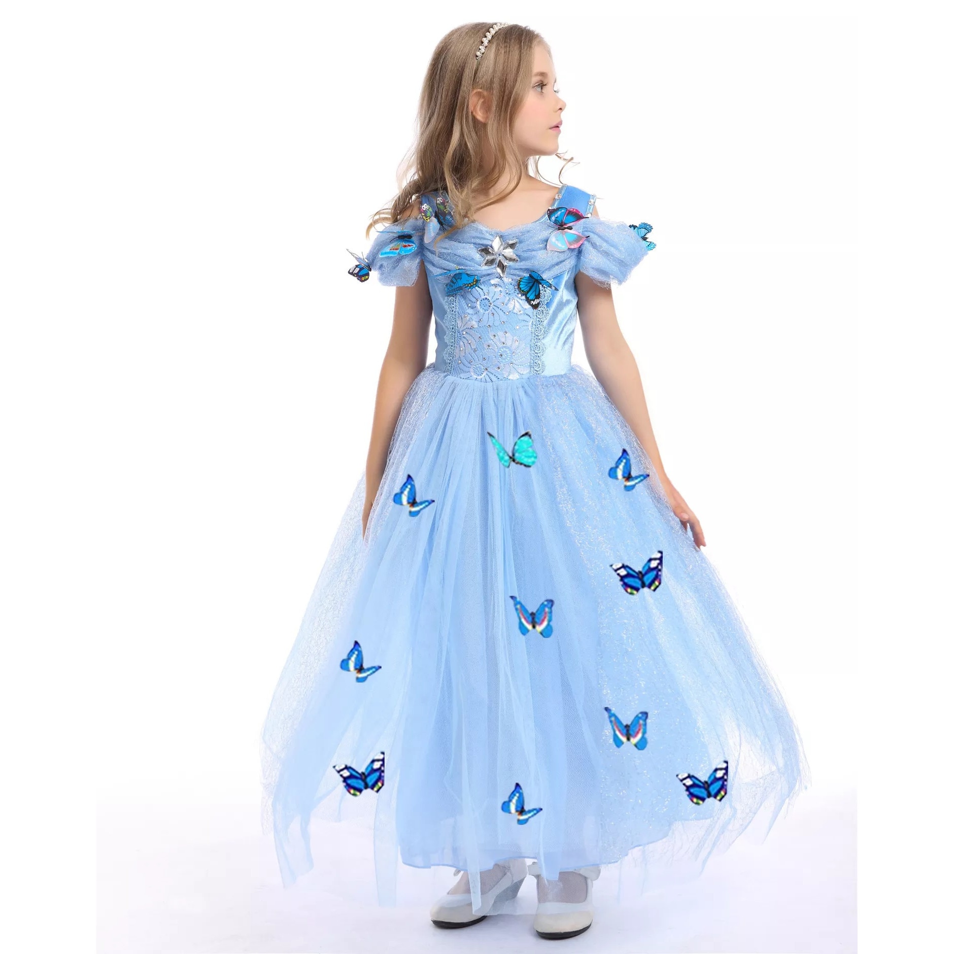 Costum carnaval fete Cenusareasa cu fluturi ,3-4ani - eMAG.ro