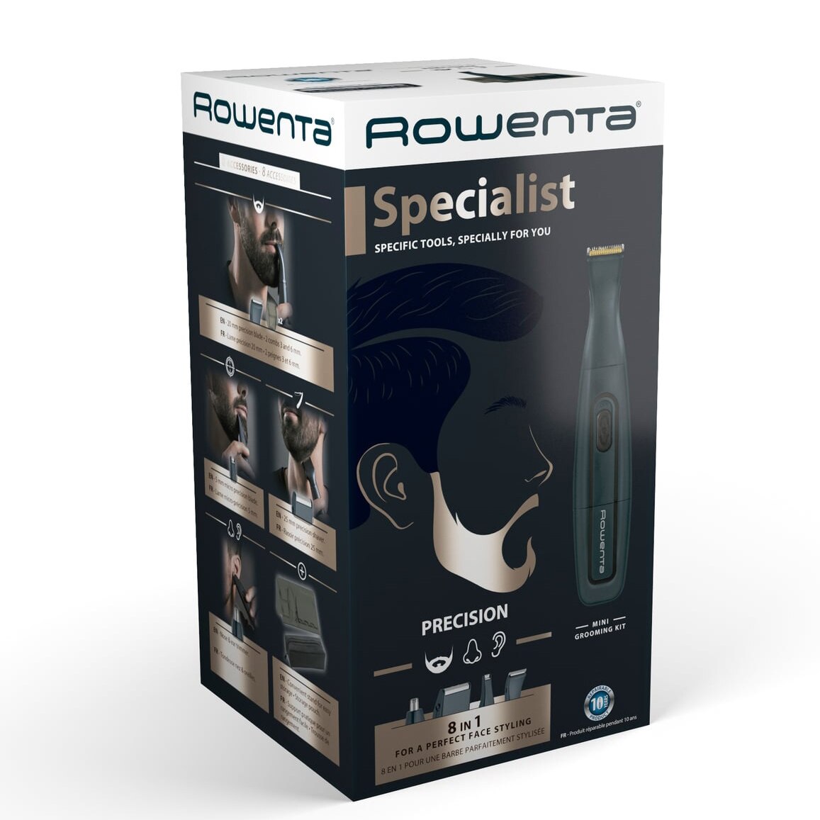 Тример ROWENTA Nomad TN3651F0, Титаниеви остриета, Водоустойчива ...
