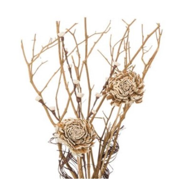 Flori cu muguri uscate artificiale decorative in ghiveci pentru ...