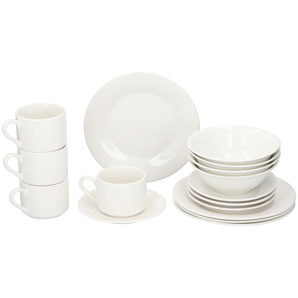 Set Vesela masa, Alpina, Alb, 16 bucati - eMAG.ro