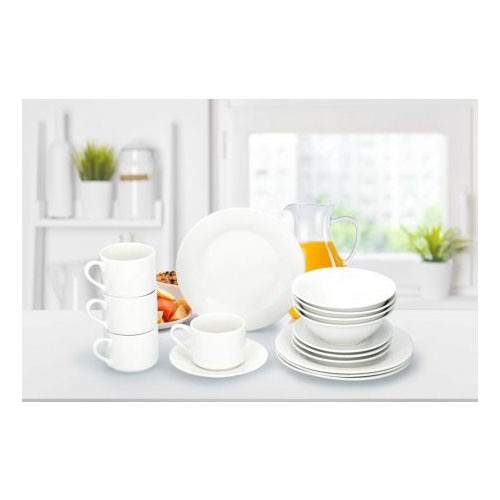 Set Vesela masa, Alpina, Alb, 16 bucati - eMAG.ro
