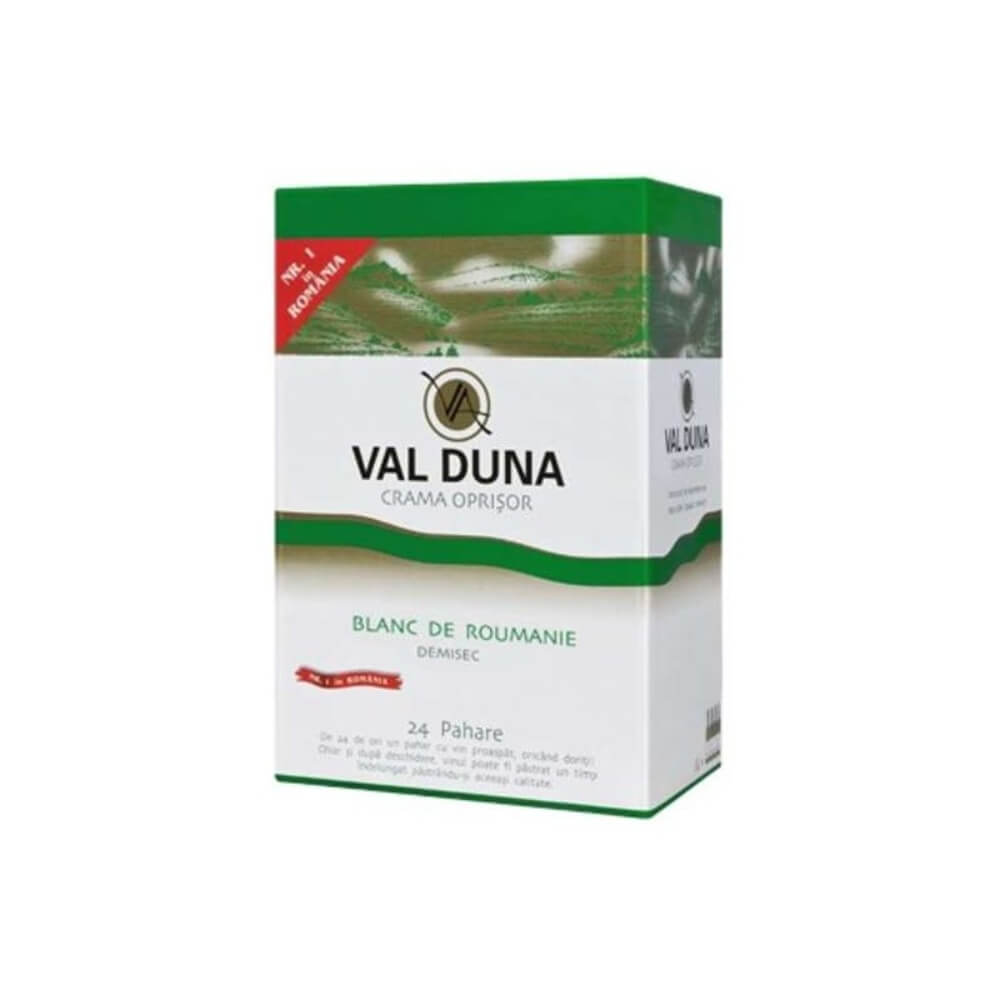 Vin Alb Demisec Val Duna Blanc de Roumanie 5L, Alcool 15.5% - eMAG.ro