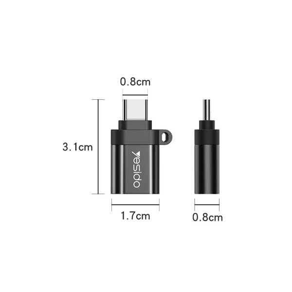 Adaptor OTG Yesido GS06 USB Type-C la USB 3.0 Mama, Aluminium, Negru - eMAG.ro