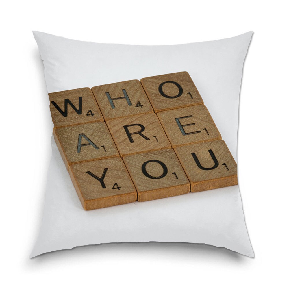 Dekoratív párna Art Star, Ki vagy, Üzenetek, Modern lakberendezés, 38 x ...