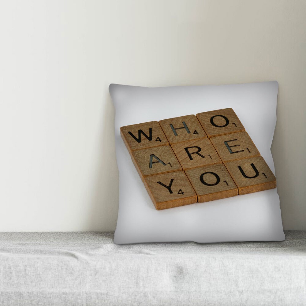 Dekoratív párna Art Star, Ki vagy, Üzenetek, Modern lakberendezés, 38 x ...