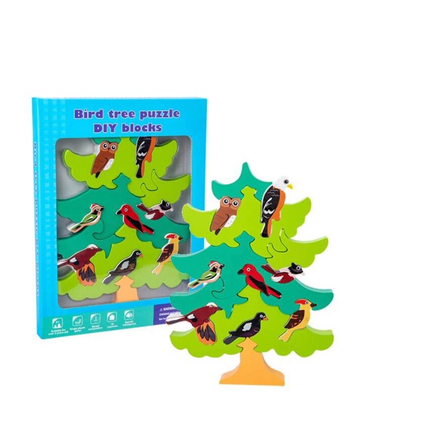 Puzzle lemn Copacul cu Pasari, 18 piese, Helga Toys® - eMAG.ro