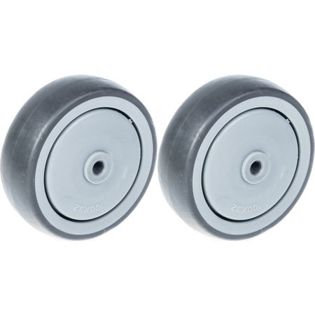 Set 2 roti din cauciuc, Centru din plastic cu rulment, 220 kg, 100 mm ...