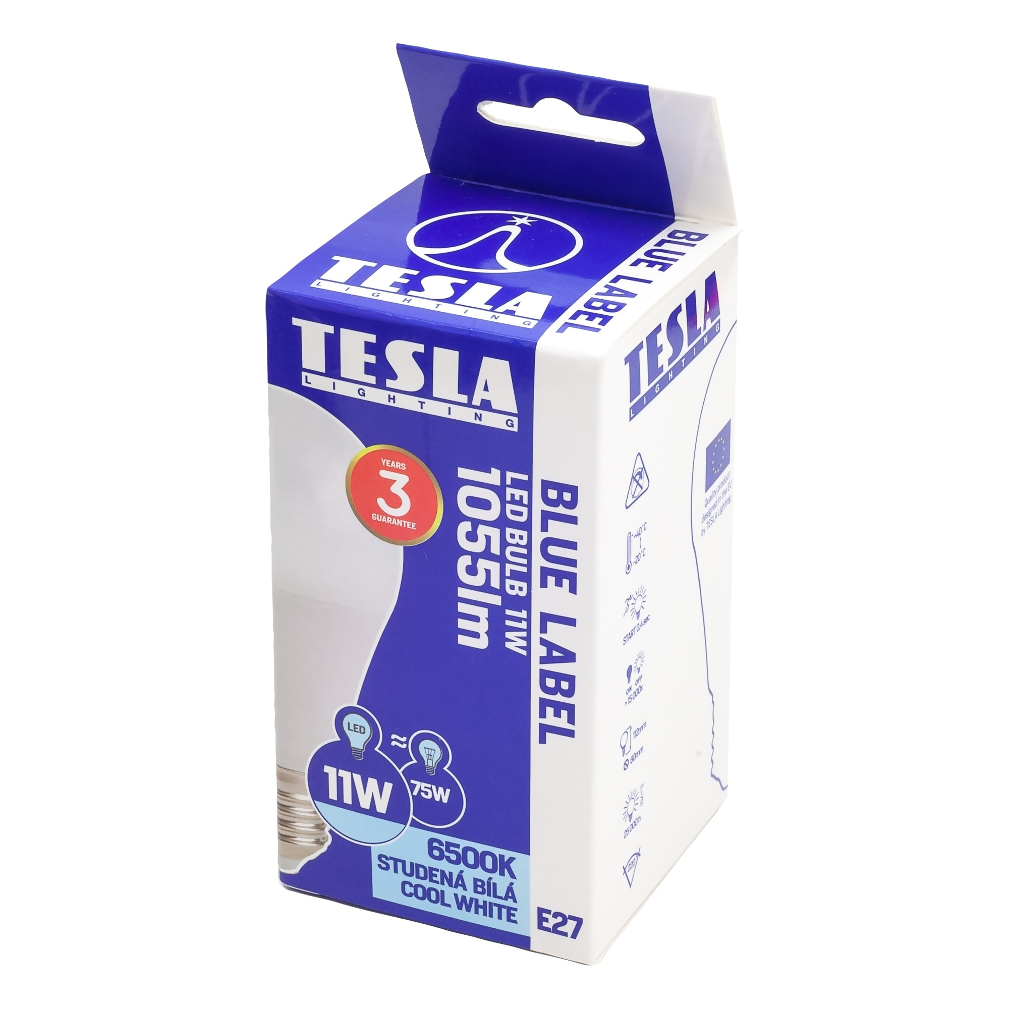 LED крушка, TESLA Lighting, 11W, E27, 230V, 1055 lm, 25 000h, студена ...