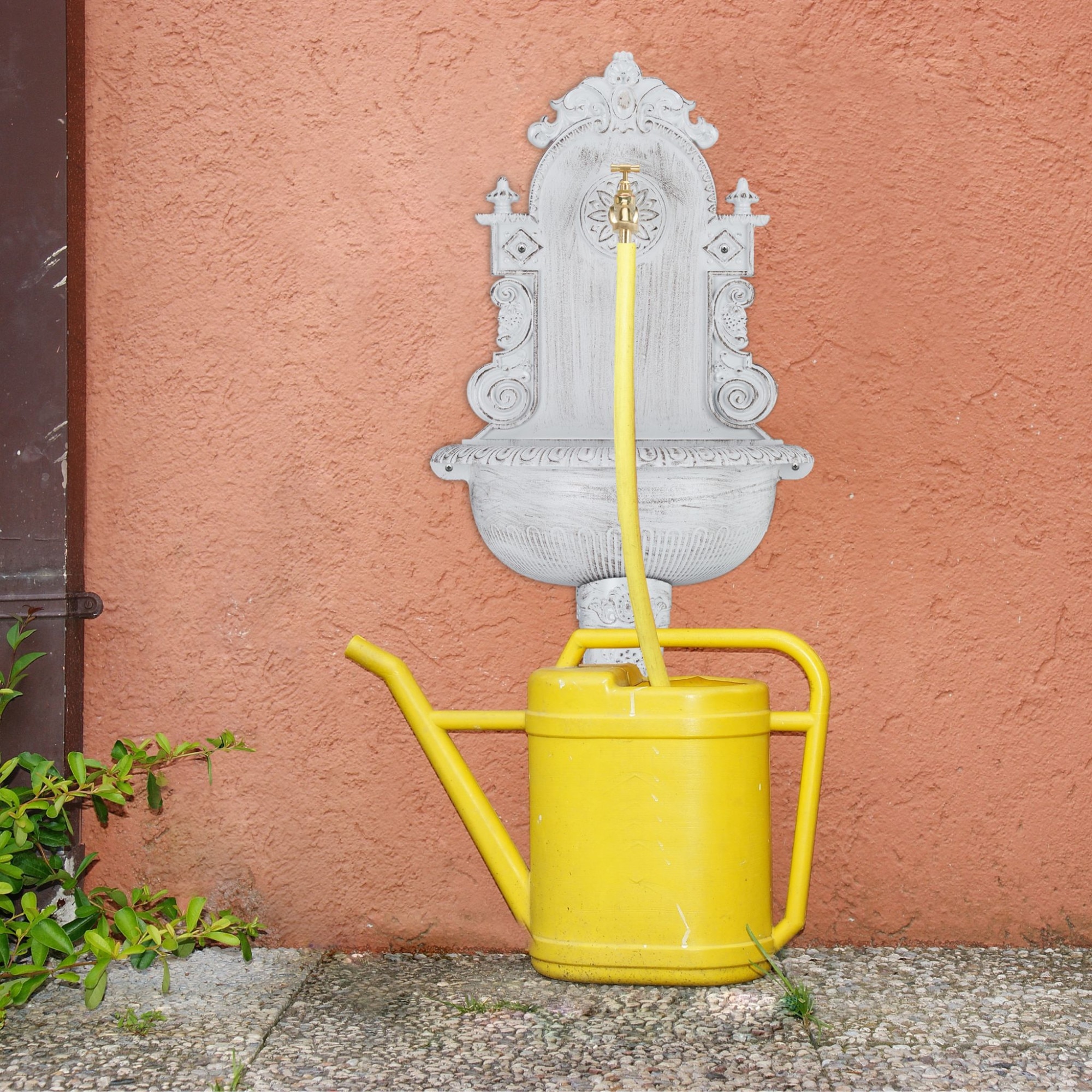 Chiuveta de perete cu dop blocare scurgere, pentru gradina, aluminiu ...