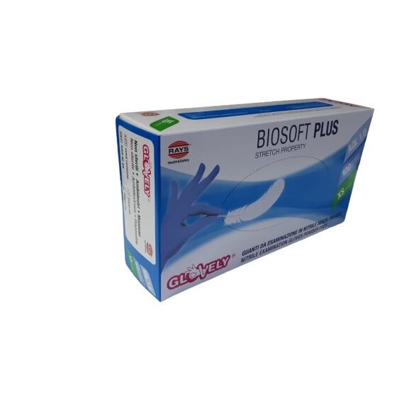 Сини нитрилни ръкавици без пудра (XS) 100 бр. Biosoft Plus - eMAG.bg