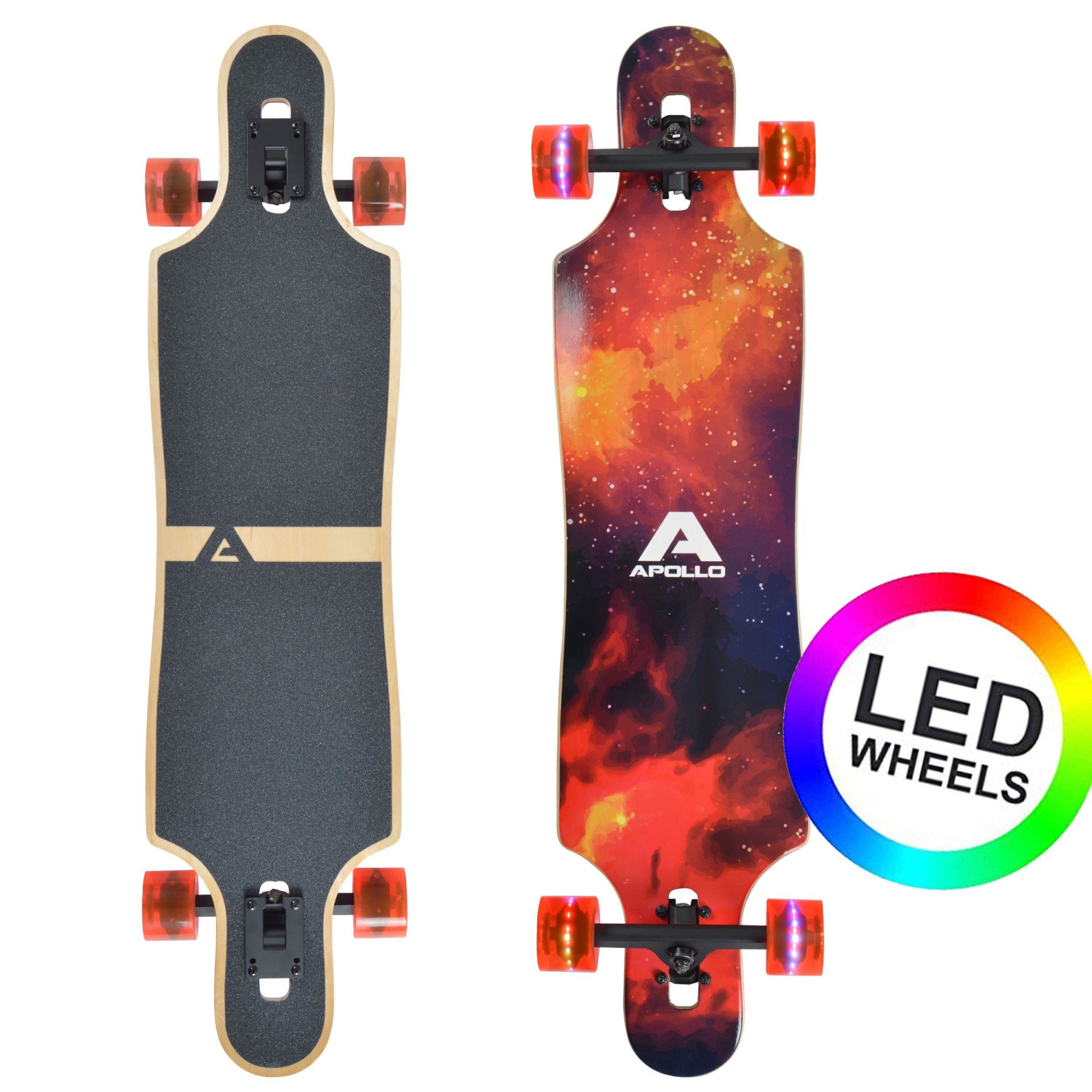 Longboard Apollo Redshift, 102x24cm, Multicolor - eMAG.ro
