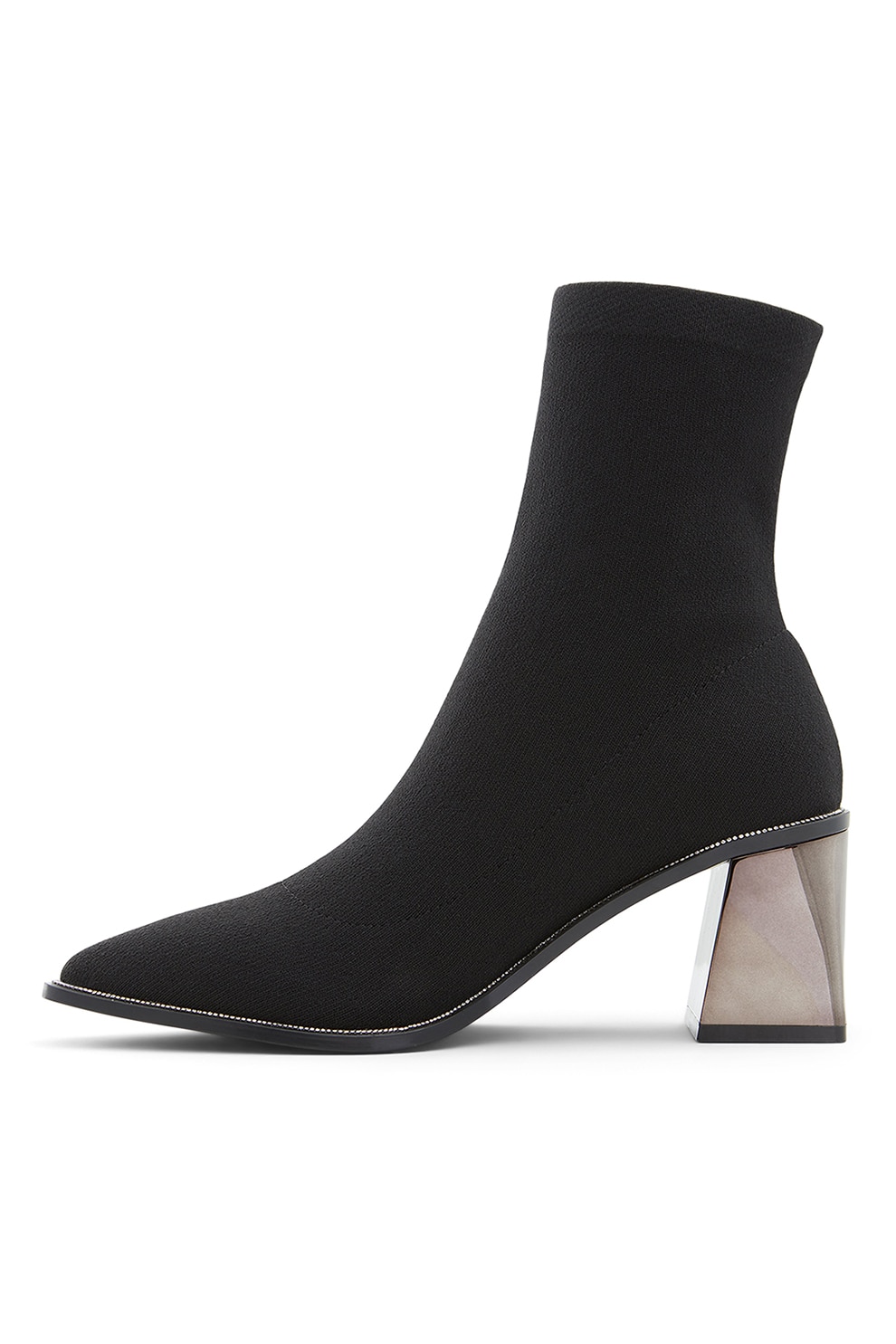 Aldo, Botine din material textil cu toc inalt si varf ascutit Galalith ...